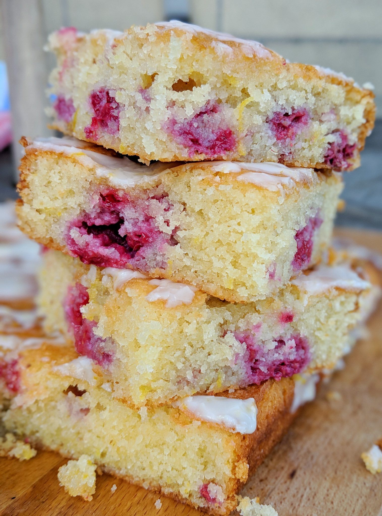 Gluten Free Raspberry & Lemon Drizzle Tray Bake - My Gluten Free Guide
