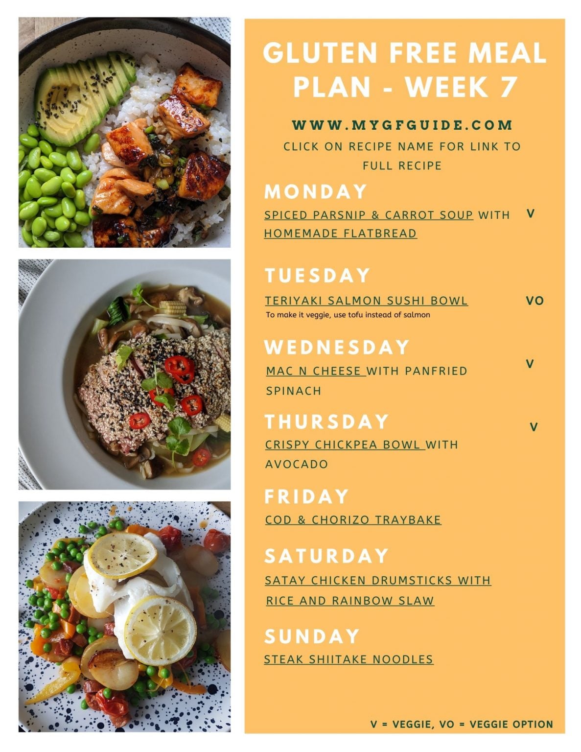 7-Day Gluten Free Meal Plan - Week 7